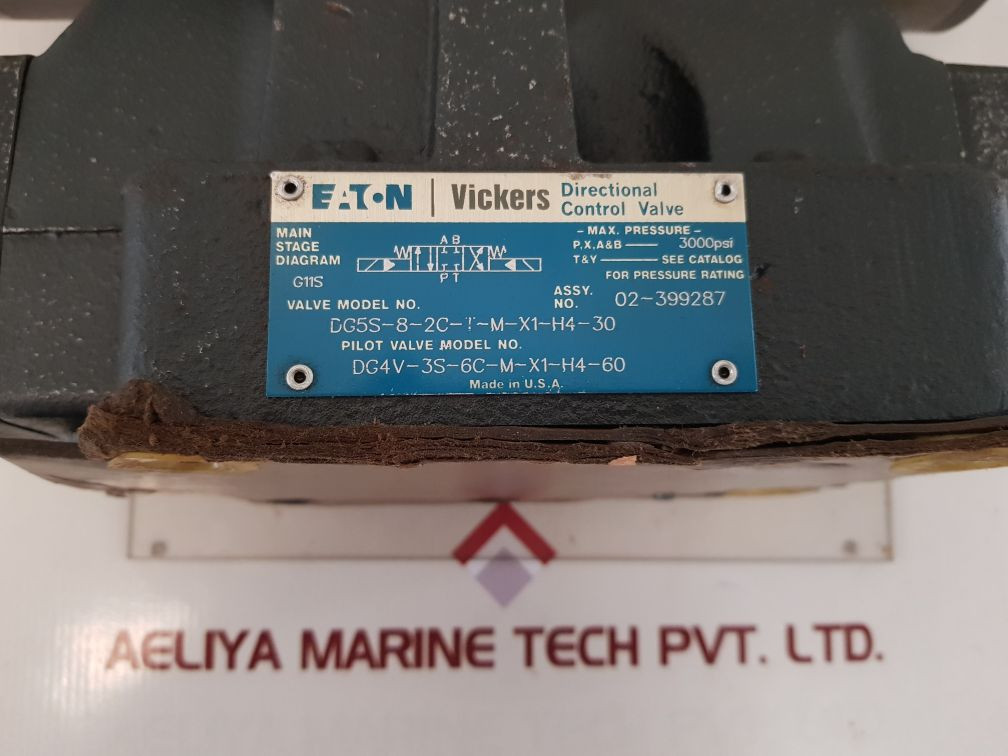 Eaton Dg4V-3S-6C-m-x1-h4-60 Directional Control Valve 24Vdc 3000 Psi