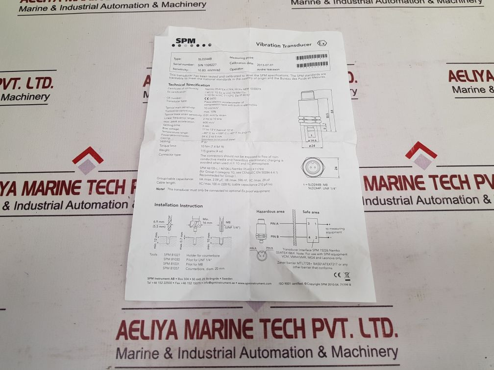 Spm Sld244B Vibration Transducer