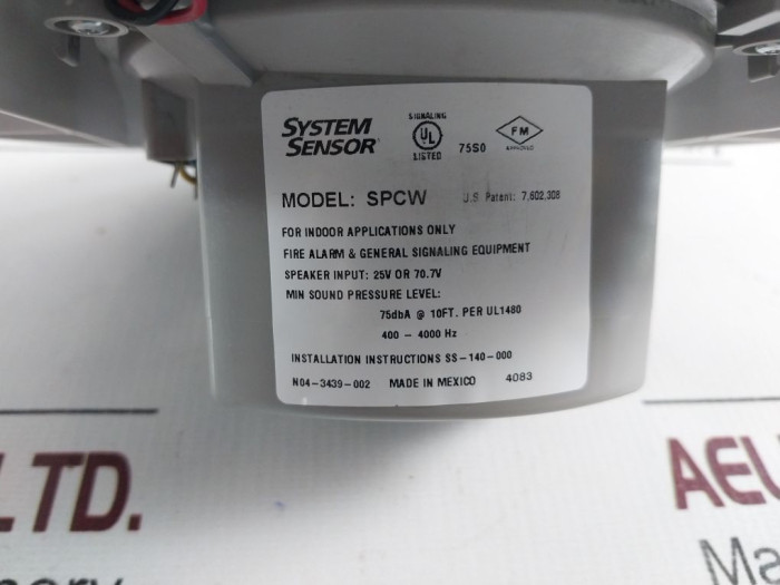 System Sensor Spcw Ceiling Speaker White