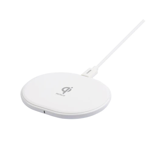 Deltaco Wireless charger,10 W, USB-C,Qi cert,white