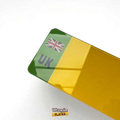 Green Flash with Union Flag for number plates