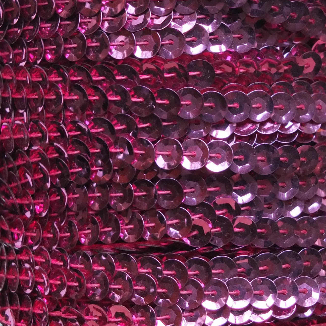 Sequin Trim 5mm Cup Candy Pink Metallic - SequinsUSA
