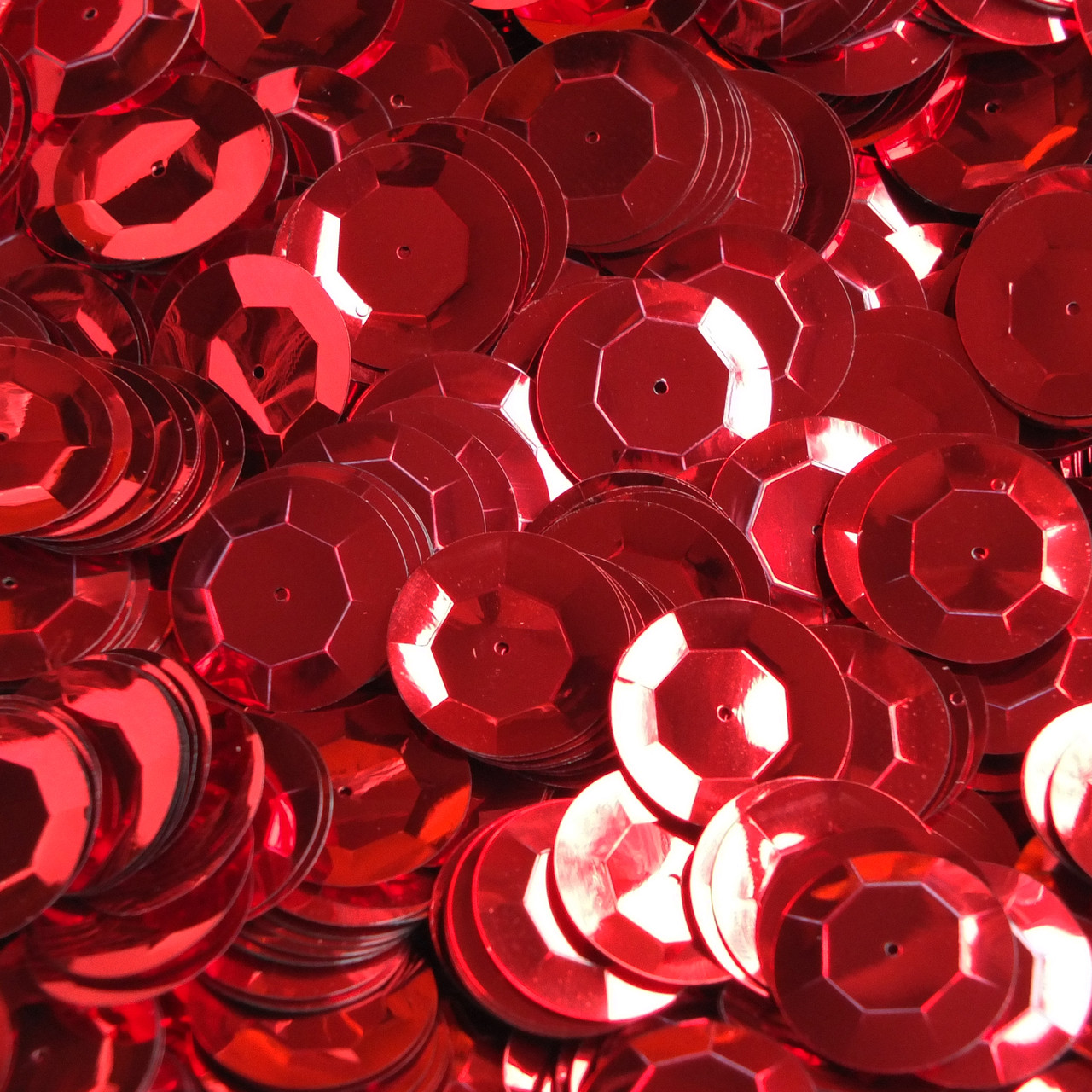 20mm Cup Sequins Red Metallic - SequinsUSA