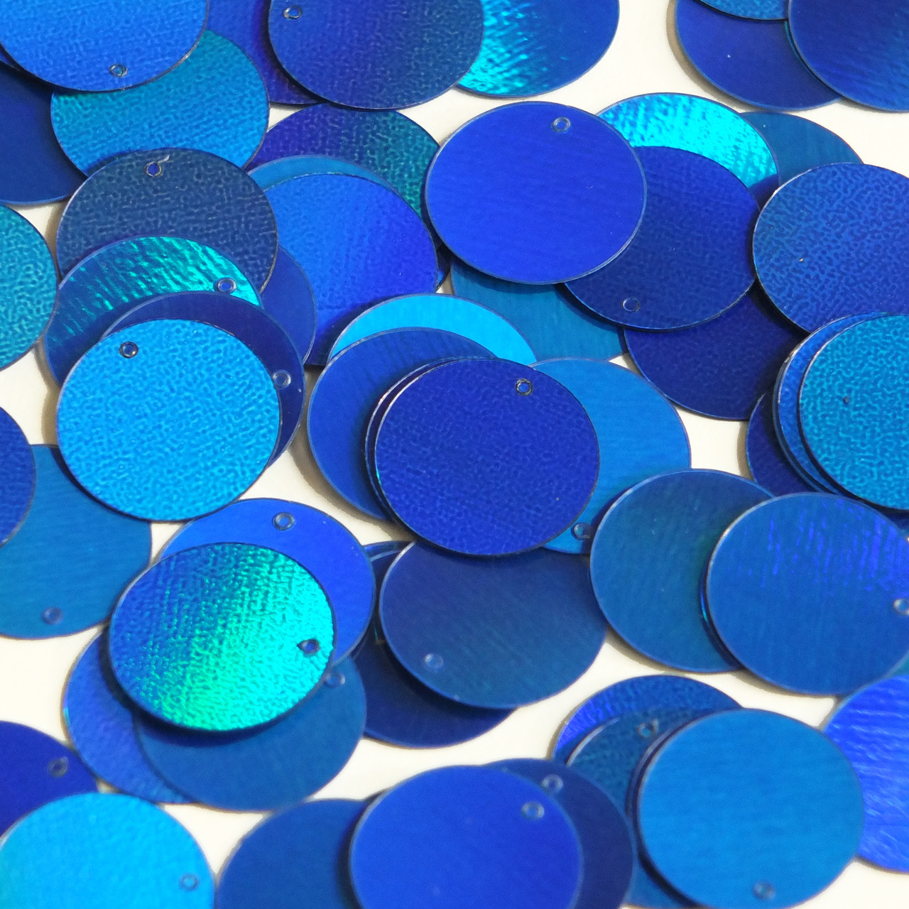 18mm Sequins Top Hole Blue Lazersheen Rainbow Reflective Metallic ...