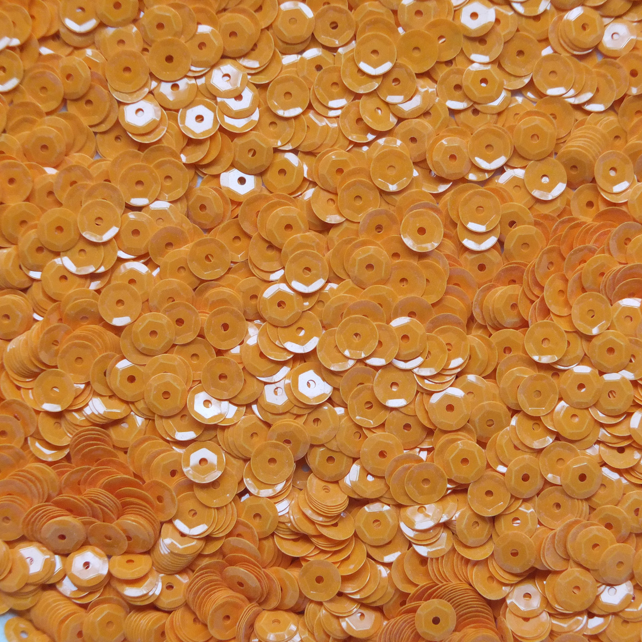 6mm Cup Sequins Golden Orange Opaque - SequinsUSA