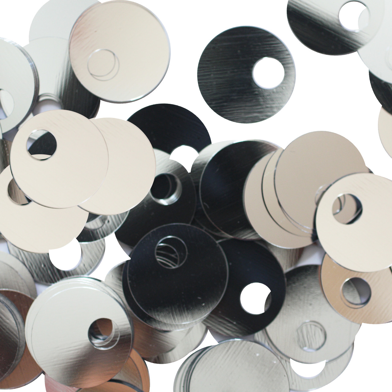 20mm Sequins Large Hole Silver Metallic - SequinsUSA