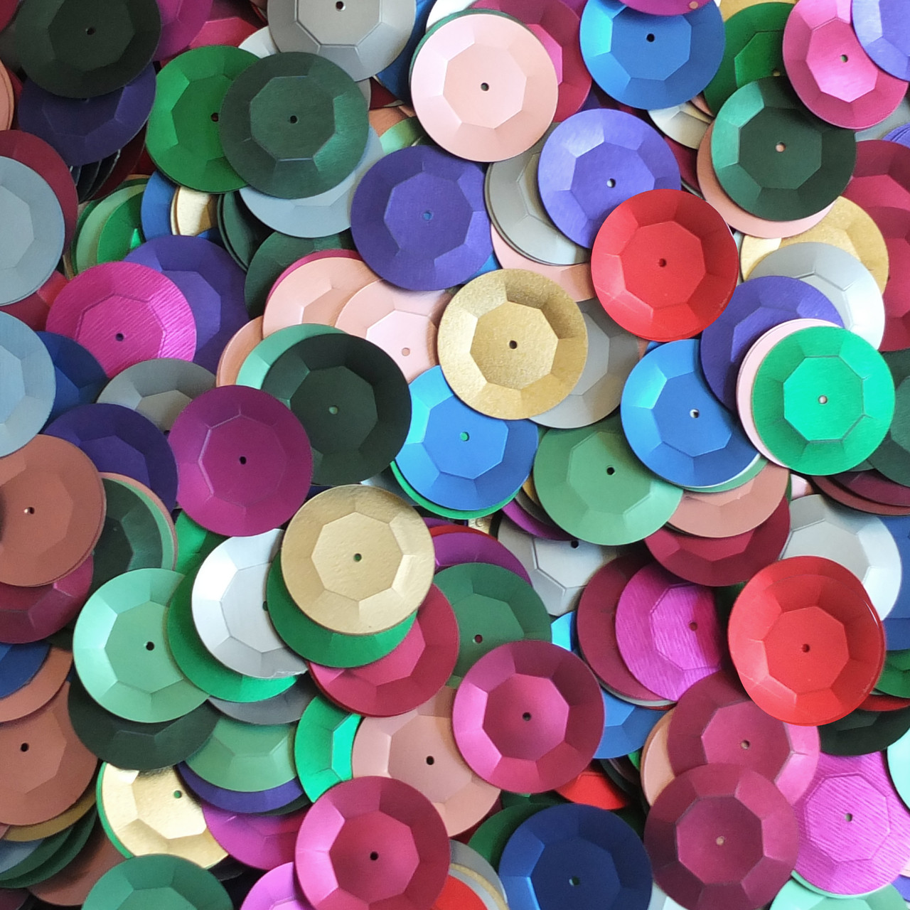 20mm Cup Sequins MultiColor Mix Matte Silk Frost - SequinsUSA