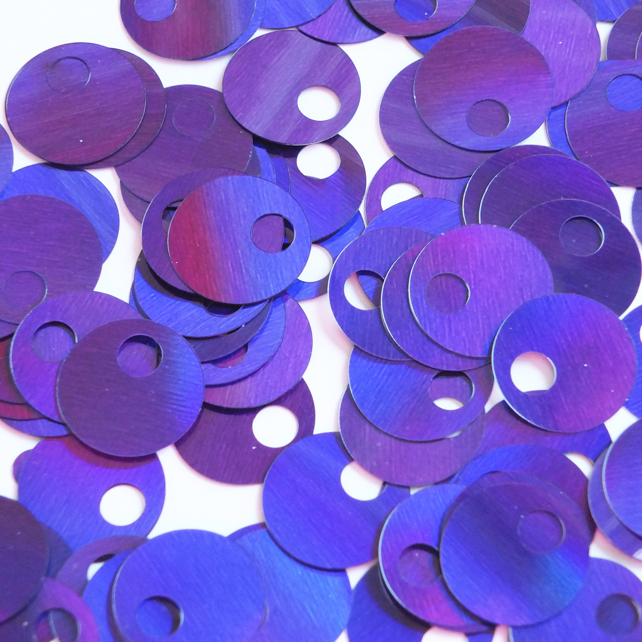 Large Hole Round Sequin 20mm Deep Purple Lazersheen Reflective Metallic ...