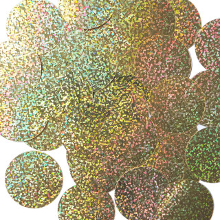 1.5" Sequins Top Hole Gold Hologram Glitter Sparkle Metallic - SequinsUSA