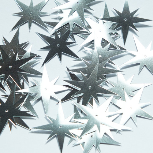 Star Sequin 6mm Silver Metallic - SequinsUSA