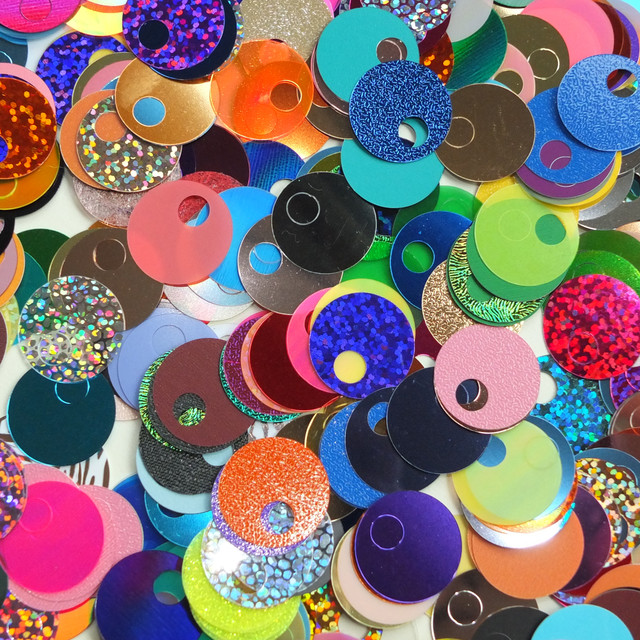 20mm Large Hole Sequin Mix Assorted Colors and Finishes - SequinsUSA