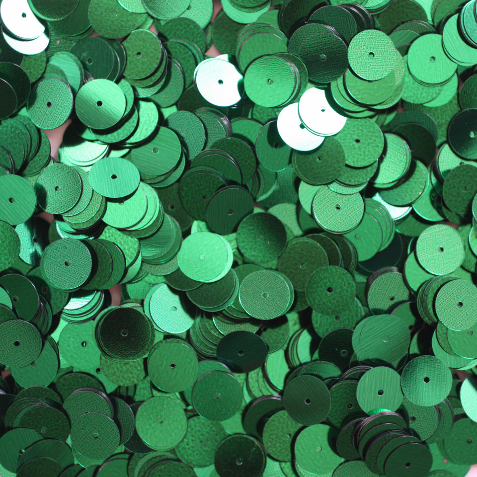 10mm Sequins Emerald Green Metallic - SequinsUSA