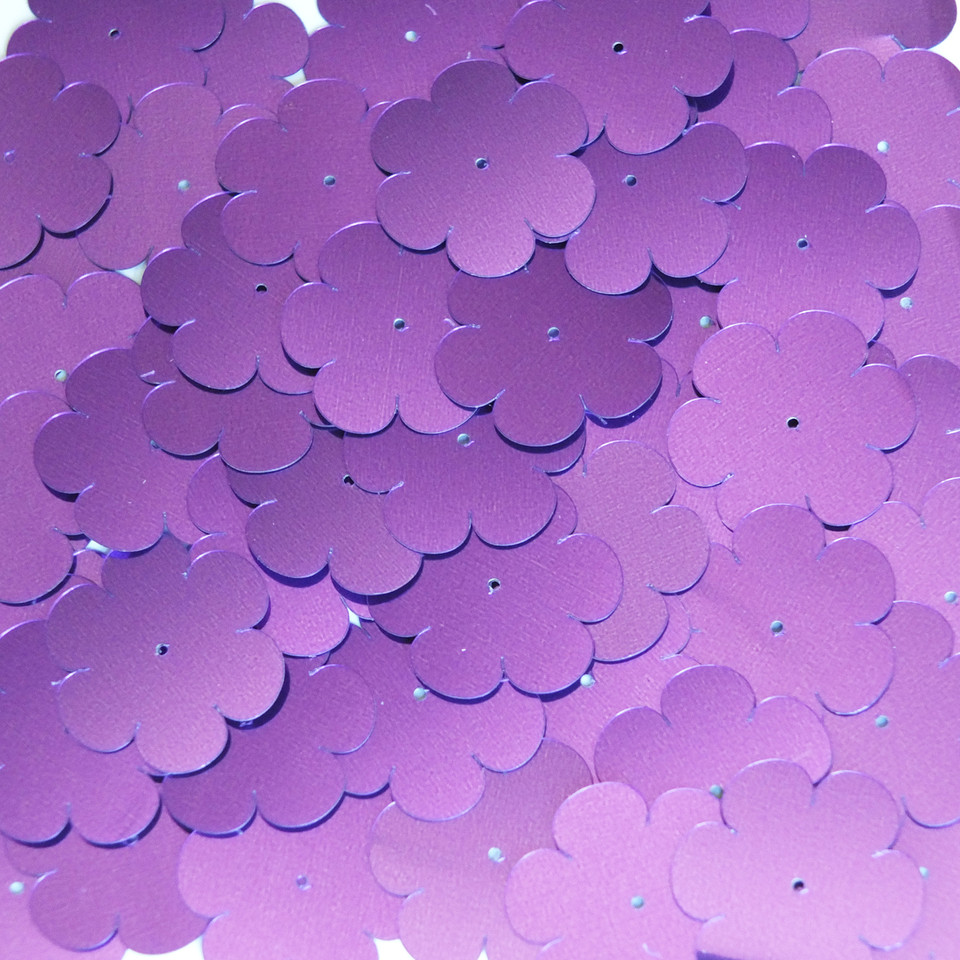 Flower Sequins 1" / 25mm Violet Purple Metallic - SequinsUSA