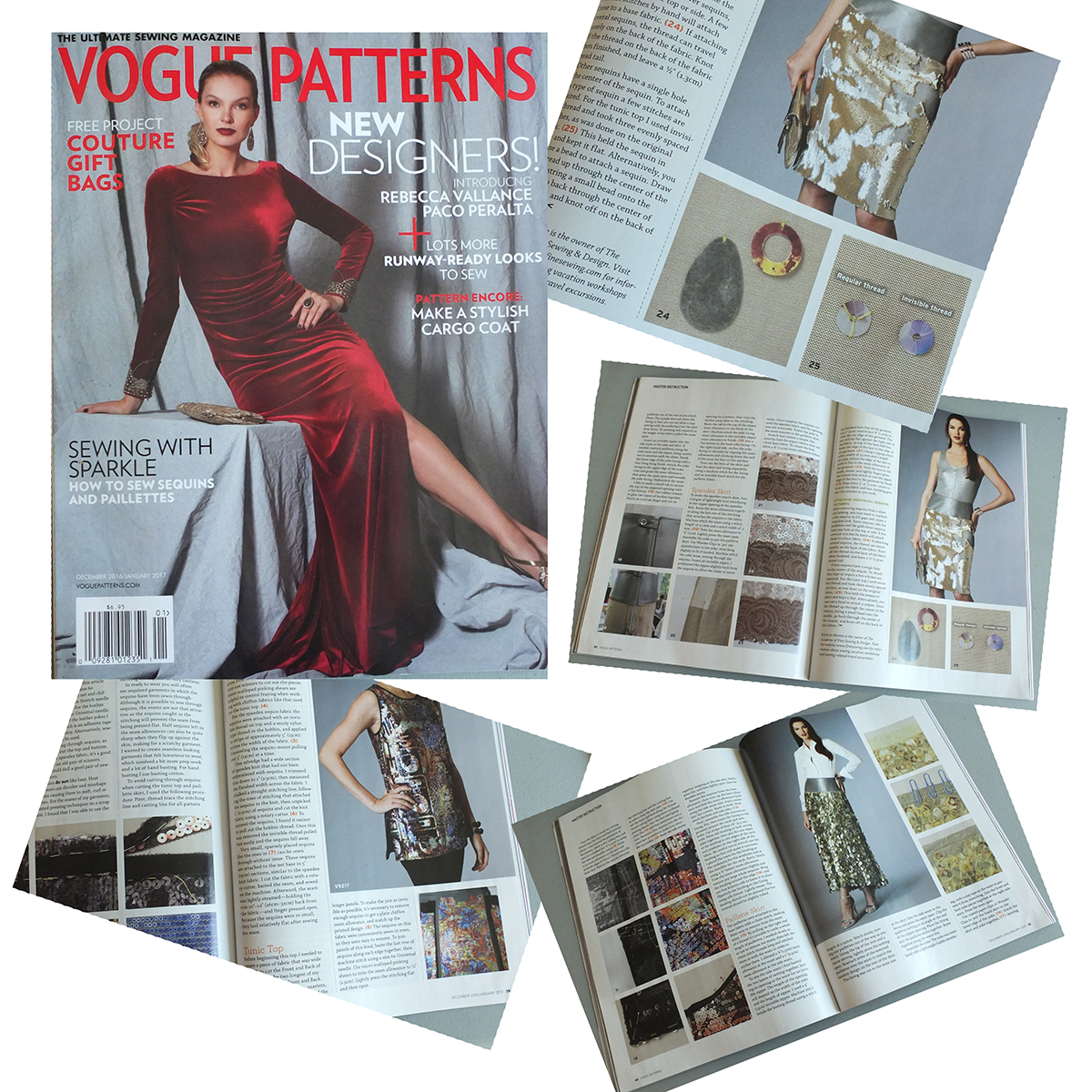 How to Sew Sequins and Paillettes Vogue Patterns Magazine December 2016 ...
