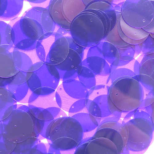20mm Sequins Top Hole Purple Violet Transparent See-Thru - SequinsUSA