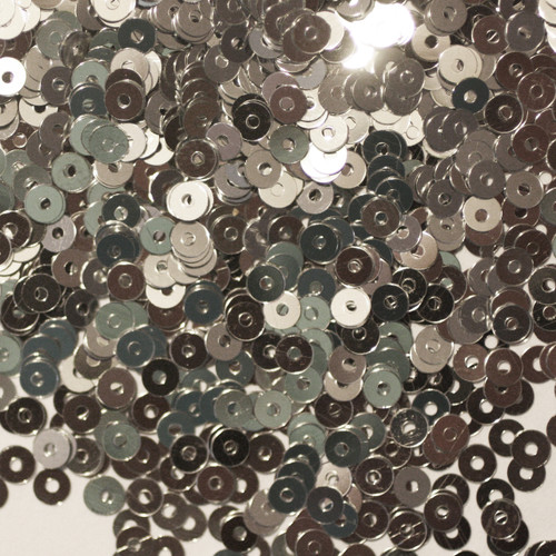 3mm Sequins Silver Metallic - SequinsUSA