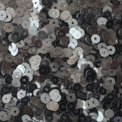 4mm Sequins Charcoal Smoke Gray Transparent See-Thru - SequinsUSA