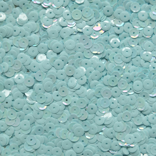 6mm Cup Sequins Pastel Blue Rainbow Iris Shiny Opaque - SequinsUSA