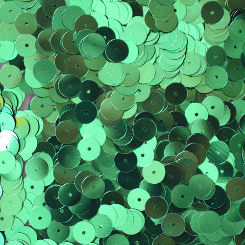 8mm Sequins Medium Green Metallic - SequinsUSA