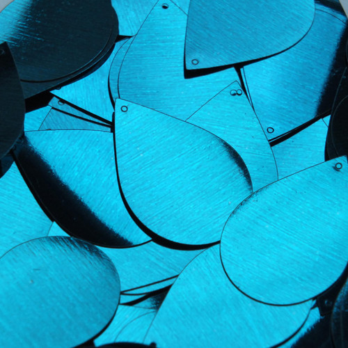 Teardrop Sequin 1.5" Deep Turquoise Metallic - SequinsUSA