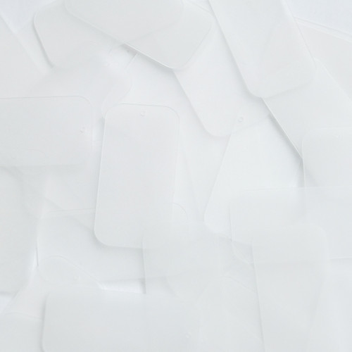 Rectangle Sequin 1.5" Frosted Crystal Lexan Velvet Matte - SequinsUSA