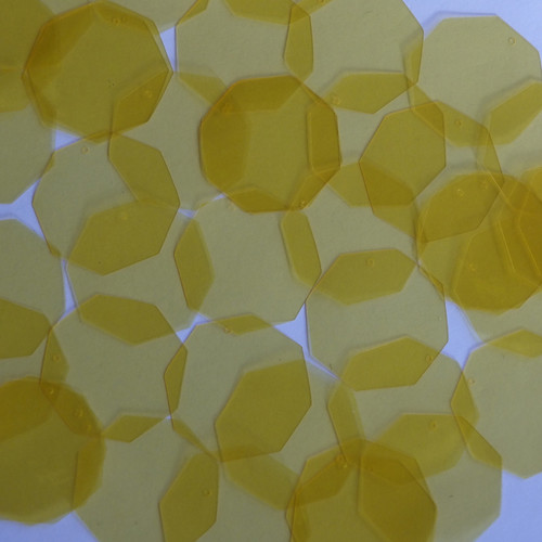Vinyl Octagon 30mm Yellow Go Go Transparent - SequinsUSA