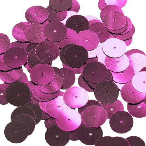 15mm Sequins Raspberry Metallic Couture Paillettes - SequinsUSA