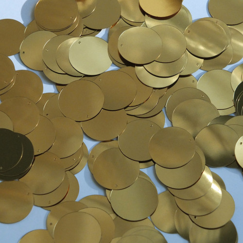 20mm Sequins Top Hole Very Deep Gold Metallic - SequinsUSA