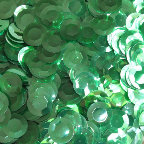 20mm Cup Sequins Green Crystal Rainbow Iris Iridescent - SequinsUSA