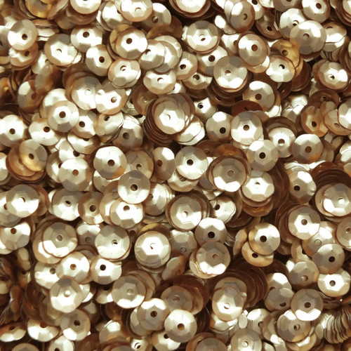 6mm Cup Sequins Gold Matte Satin Metallic Medium Hole - SequinsUSA