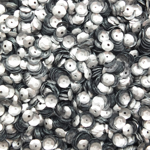 6mm Cup Sequins Silver Matte Satin Metallic Medium Hole - SequinsUSA
