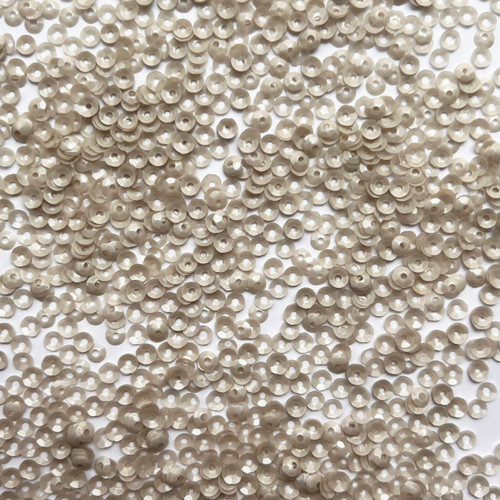 4mm Cup Sequins Beige Transparent Satin Matte Duo Reversible - SequinsUSA