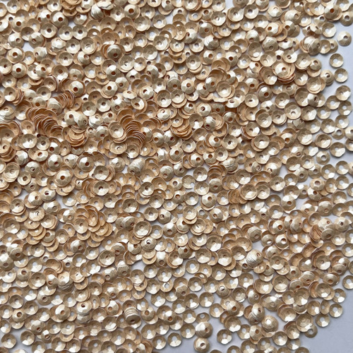 4mm Cup Sequins Champagne Ivory Beige Opaque Satin Pearl - SequinsUSA