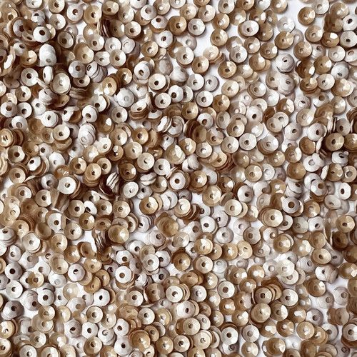 4mm Cup Sequins Beige Ombre Opaque White Duo Reversible - SequinsUSA