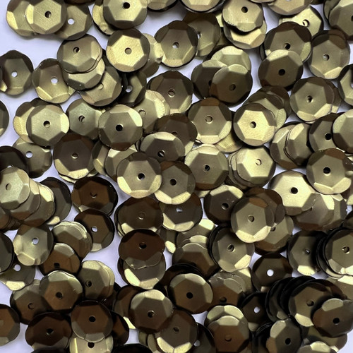10mm Cup Sequins Coffee Brown Matte Metallic - SequinsUSA