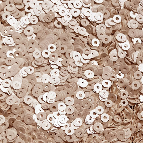4mm Flat Sequins Pale Pink Opaque Satin Pearl Medium Hole - SequinsUSA