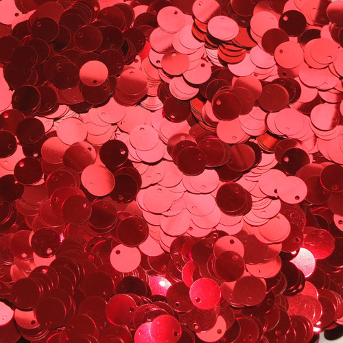 6mm Sequins Top Hole Red Shiny Metallic - SequinsUSA