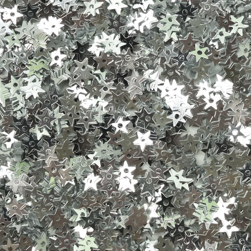 Star Sequin 5mm Silver Metallic Shiny Made in USA - SequinsUSA