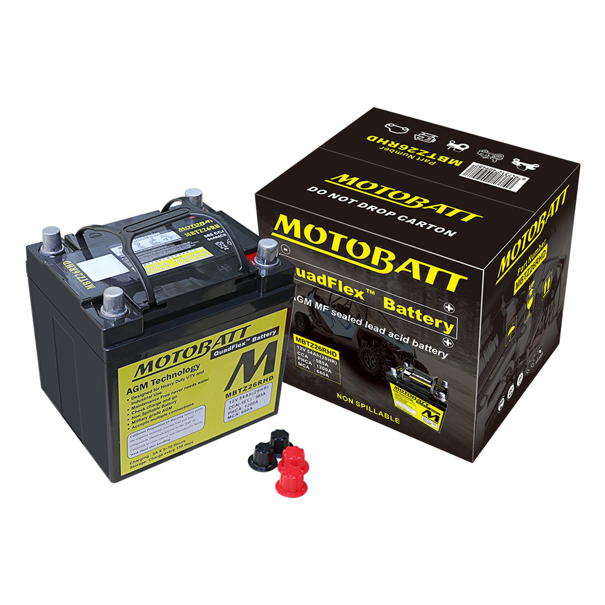 Motobatt 12V AGM QuadFlex Battery MBTZ26RHD - J&M ATV/UTV Supply of TN, Inc