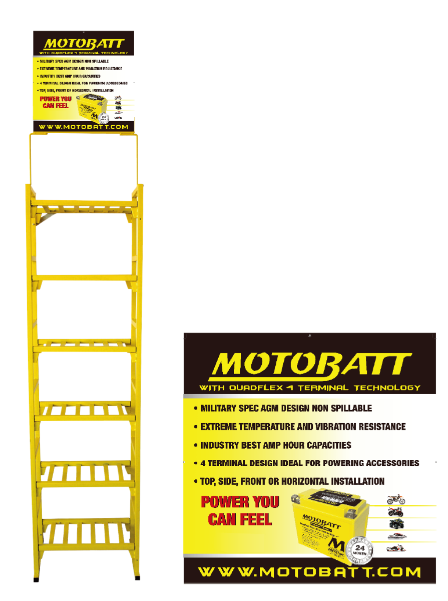 Motobatt Display Stand MB-RACK - J&M ATV/UTV Supply of TN, Inc