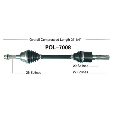 Wide Open Polaris Complete Axle POL-7008 - J&M ATV/UTV Supply of TN, Inc
