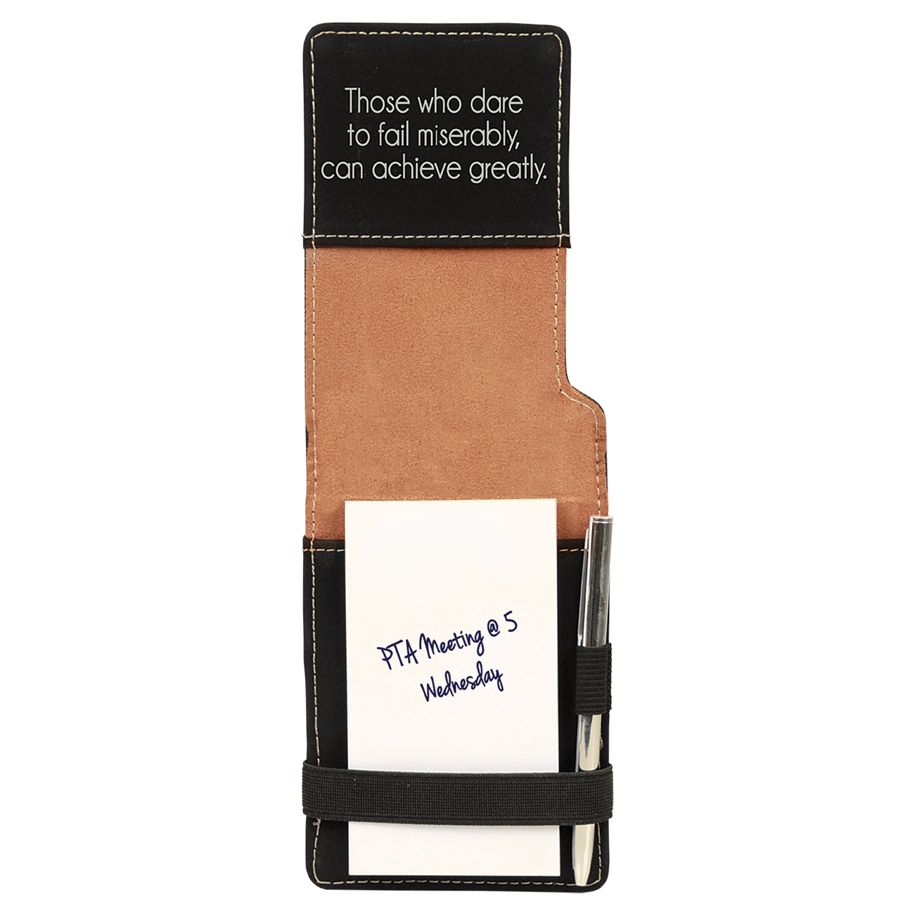 Black Silver Leatherette Small Notepad Business Porfolio ...