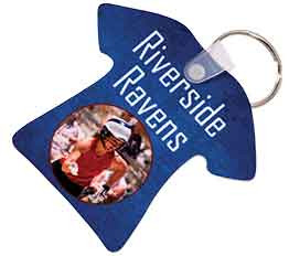 Gloss White Aluminum T-shirt Keychain | MileHighLaserEngraving