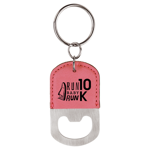 Pink Oval Bottle Opener Keychain | MileHighLaserEngraving