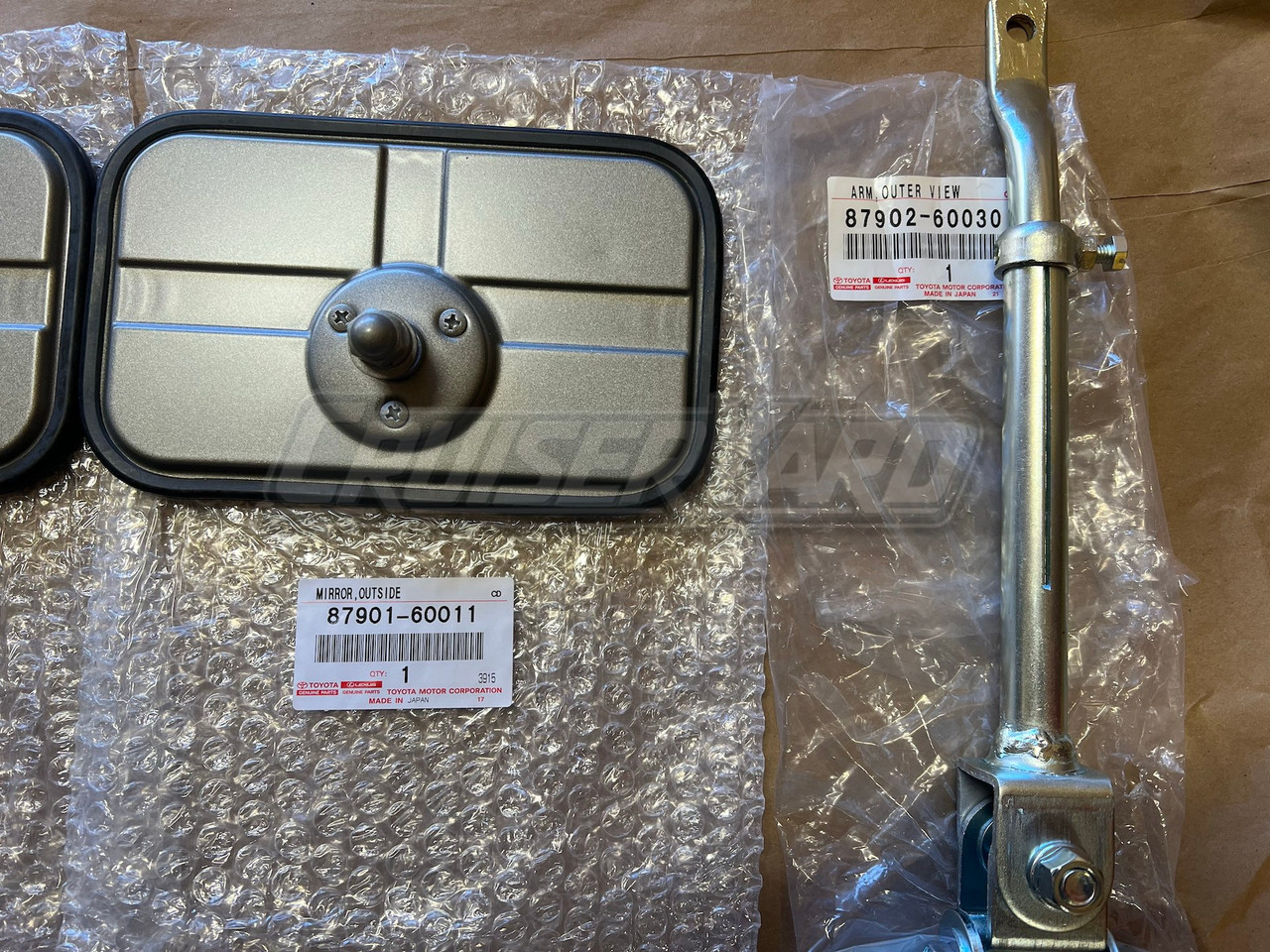 New Toyota Land Cruiser FJ40 FJ45 OEM Telescoping Mirror Set 87901-60011