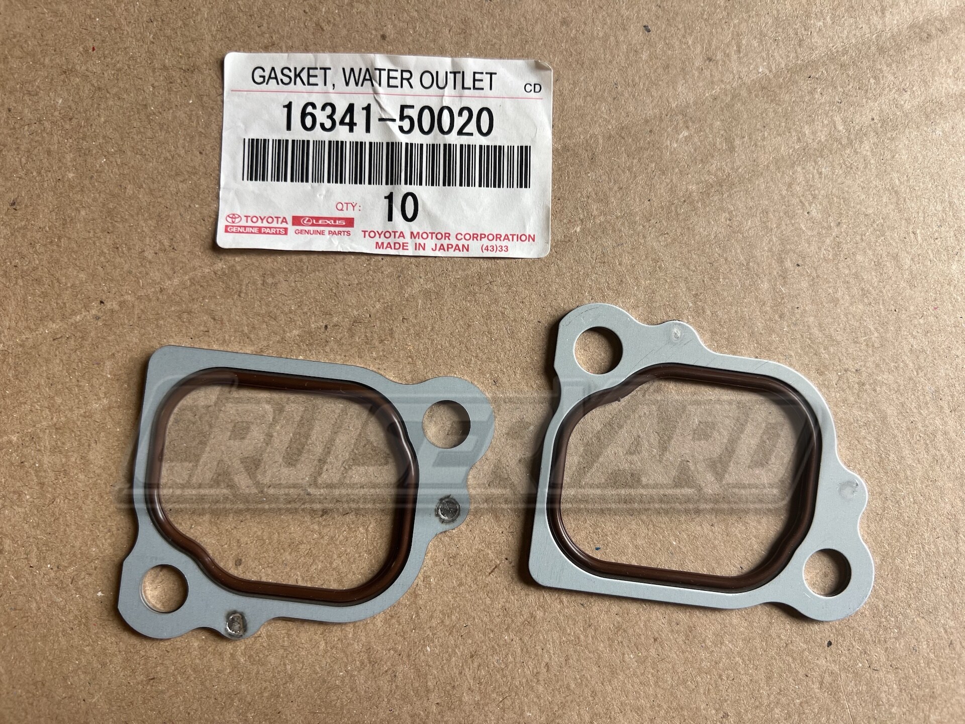 New Set of 2 OEM Toyota Land Cruiser 2UZ Water Outlet Gasket 16341-50020