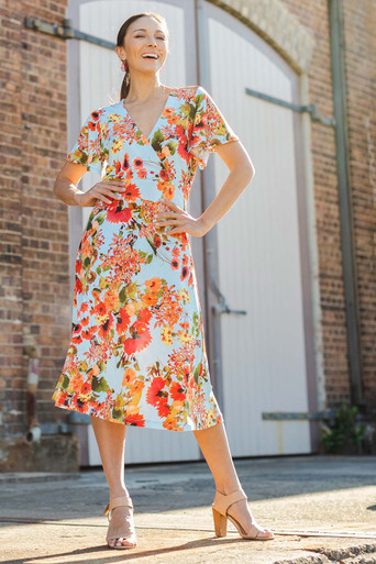 Preloved bird by design The Printed Jersey Faux Wrap Dress | birdsnest ...