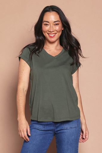 Elements Manly Cotton Vee Tee | FOX-55X0183 | Foxwood | birdsnest Australia