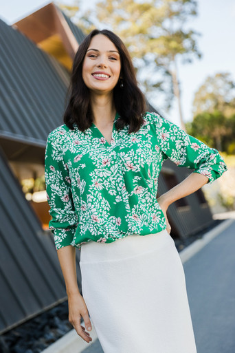 Preloved bird by design The Luxe Printed Blouse | birdsnest rehatched