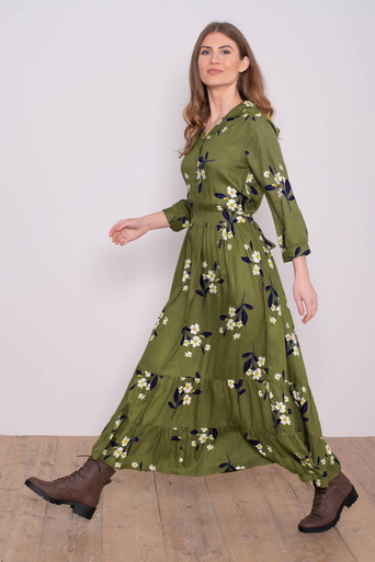 Preloved Brakeburn Primrose Olive Maxi Shirt Dress | birdsnest rehatched